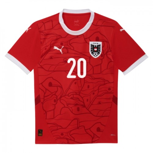 Camisola do Áustria Konrad Laimer 20 Equipamento Principal Euro 2024